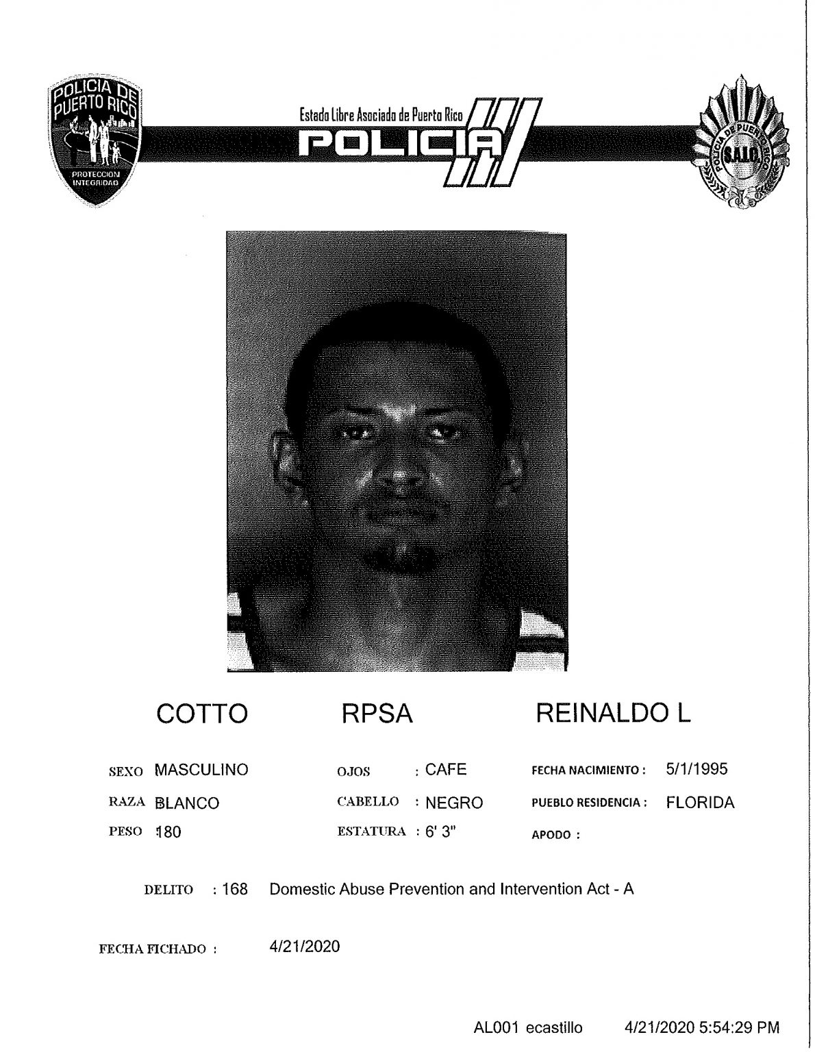 P. Rico-Acusan a joven de 25 años de por violación a la Ley 54 de ...